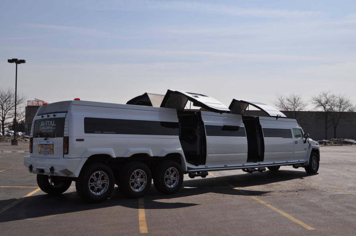 Hummer H2 White Pearl - Avital Chicago Party Bus